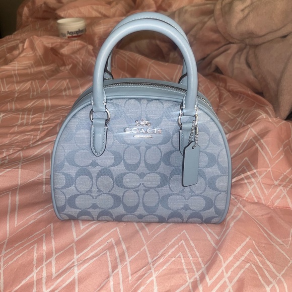 Coach | Bags | Coach Blue Mini Signature Bag | Poshmark